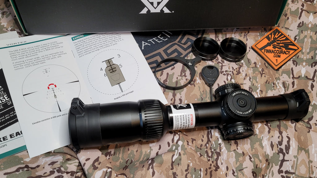 Vortex Strike Eagle 1-8x24 FFP, EBR-8 reticle – FinnAccuracy